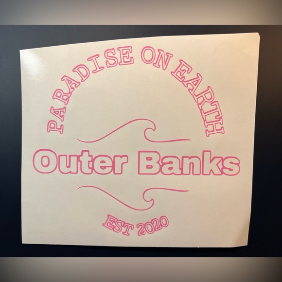 Hand Crafted | Wall Decor | Paradise On Earth Outer Banks Pink Vinyl ...